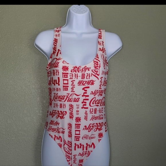 Swim | Vintage Cocacola One Piece White And Red | Poshmark